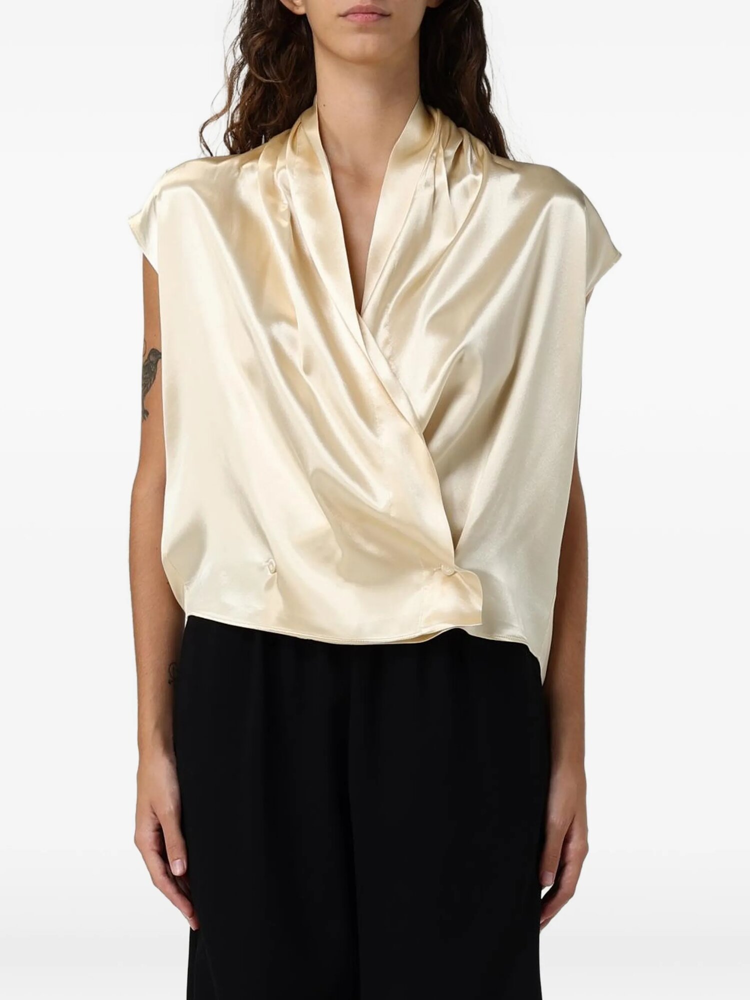 Блуза Satin-finish draped blouse