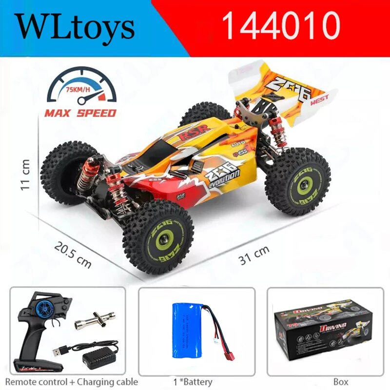 WLtoys 124017 75 км/ч радиоуправляемый автомобиль 144010 V8 1B