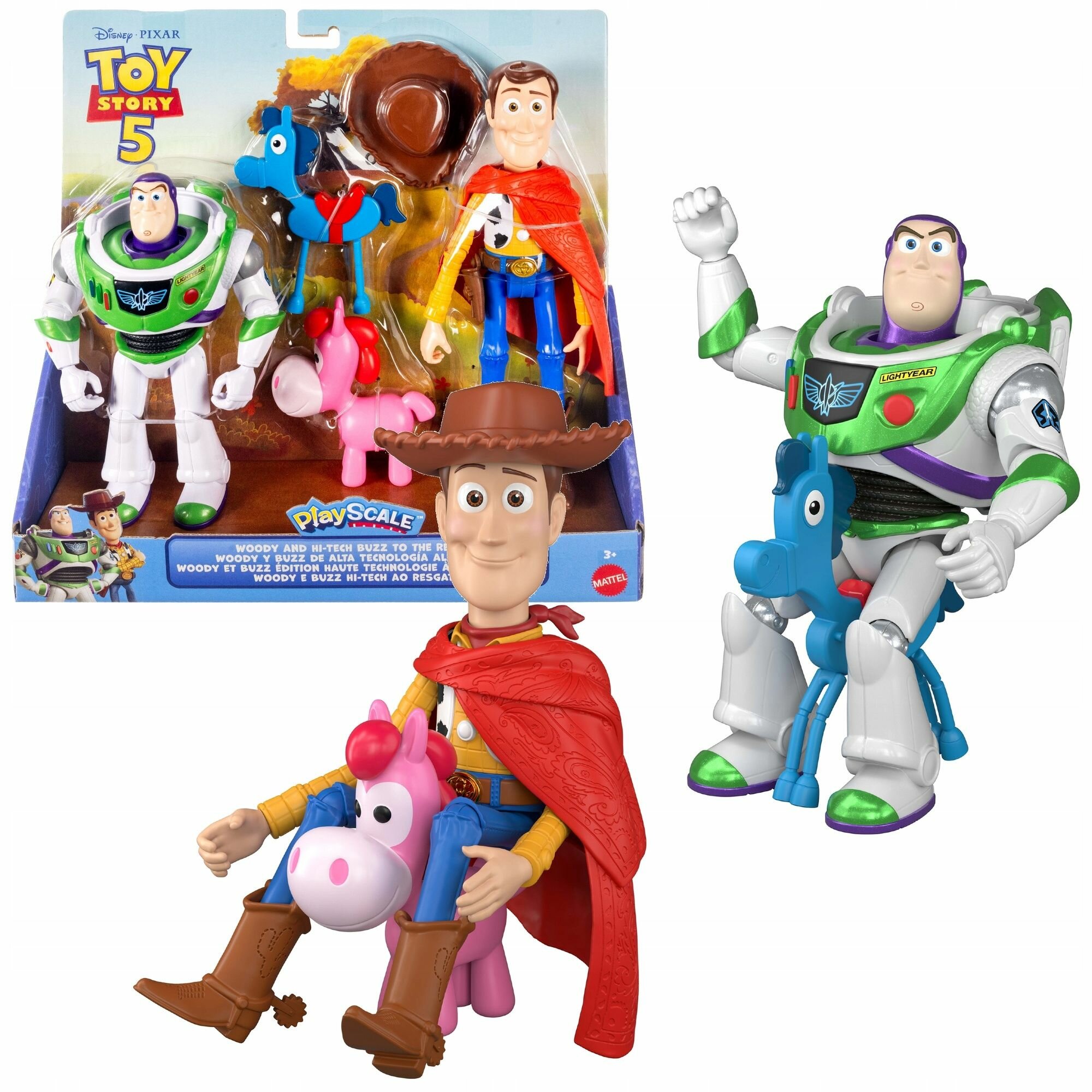 Набор Mattel Disney Pixar Toy Story 5 - Набор из 5 фигурок по мотивам мультфильма История игрушек 5: Базз, Вуди, две пони - JLR67
