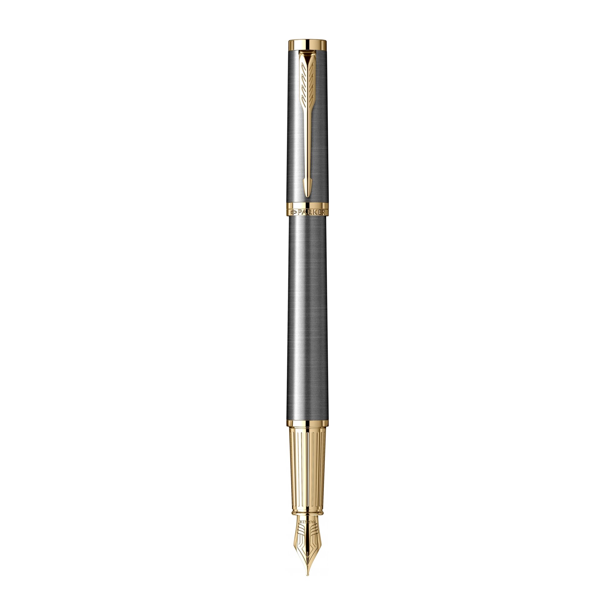 Перьевая ручка Parker Ingenuity Grey Core GT, перо: M (2 картриджа black и blue) в подарочной коробке 2213726
