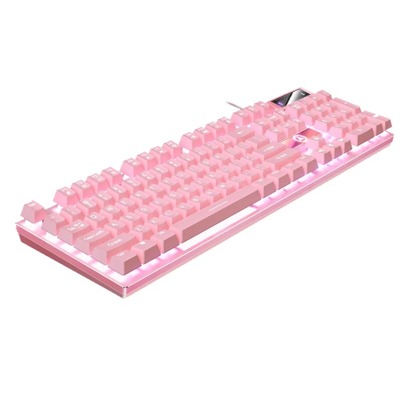 Проводная игровая клавиатура 104 клавиши для компьютера Pink