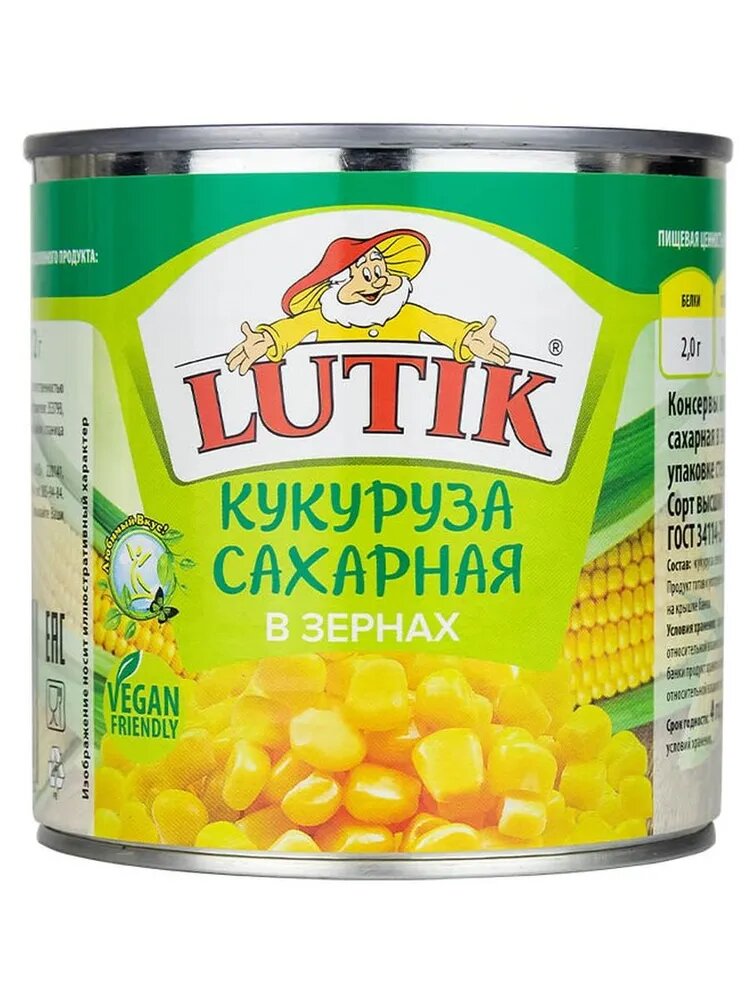 Кукуруза Lutik сахарная, 425мл