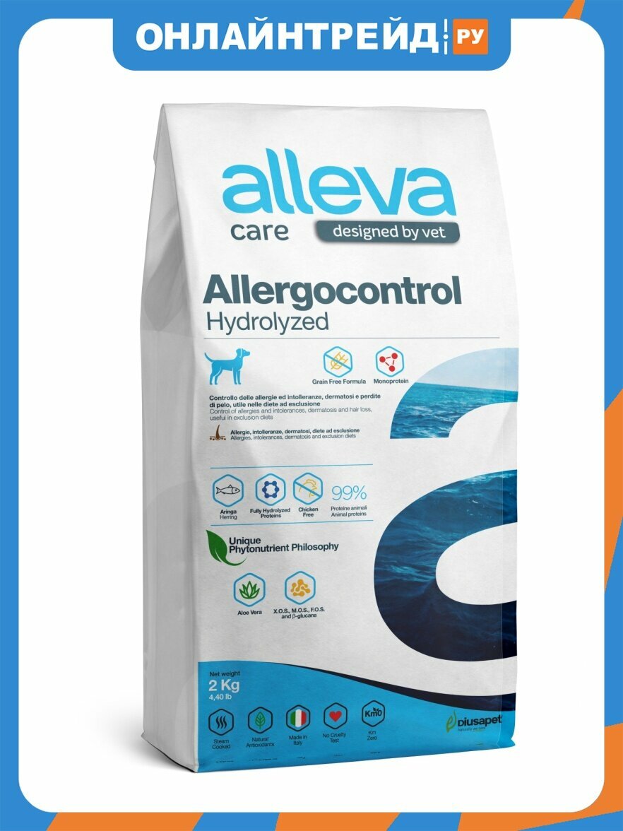 Корм сухой Alleva Care Allergocontrol полнорационный, для собак, 2 кг