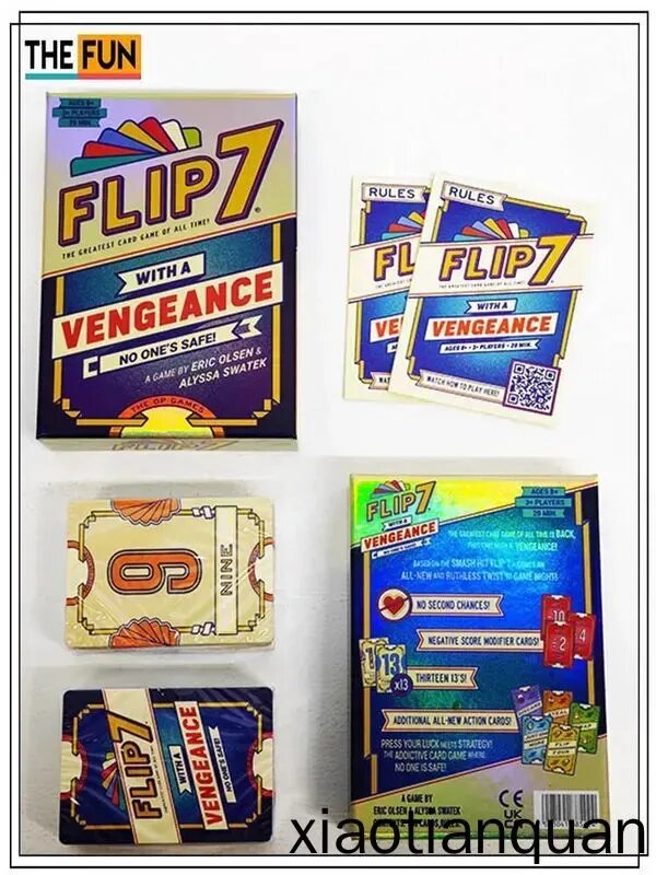 Настольная Карточная Игра Настольная Flip 7 WITH A VENGEANCE Board Game Игра (Карточная) Новая Версия Игры