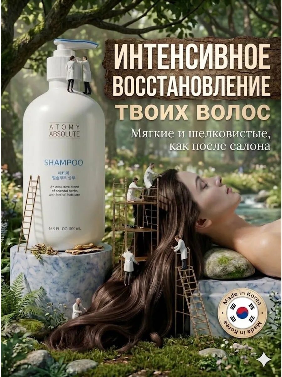 Шампунь для волос ATOMY Absolute Питание и Восстановление, к
