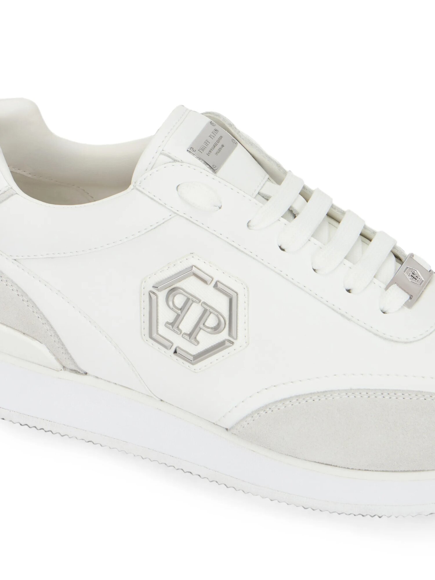 Кроссовки PHILIPP PLEIN Runner Hexagon Patch, размер 42, бежевый/белый — фото 1