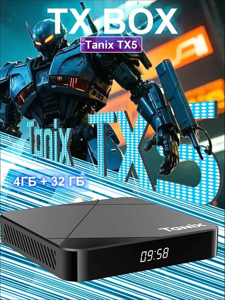 Tanix TX5 Android 14 AV1 Amlogic S905Y5 BT Wifi 6 4K HD Медиаплеер ТВ коробка система Телевизионный проигрыватель