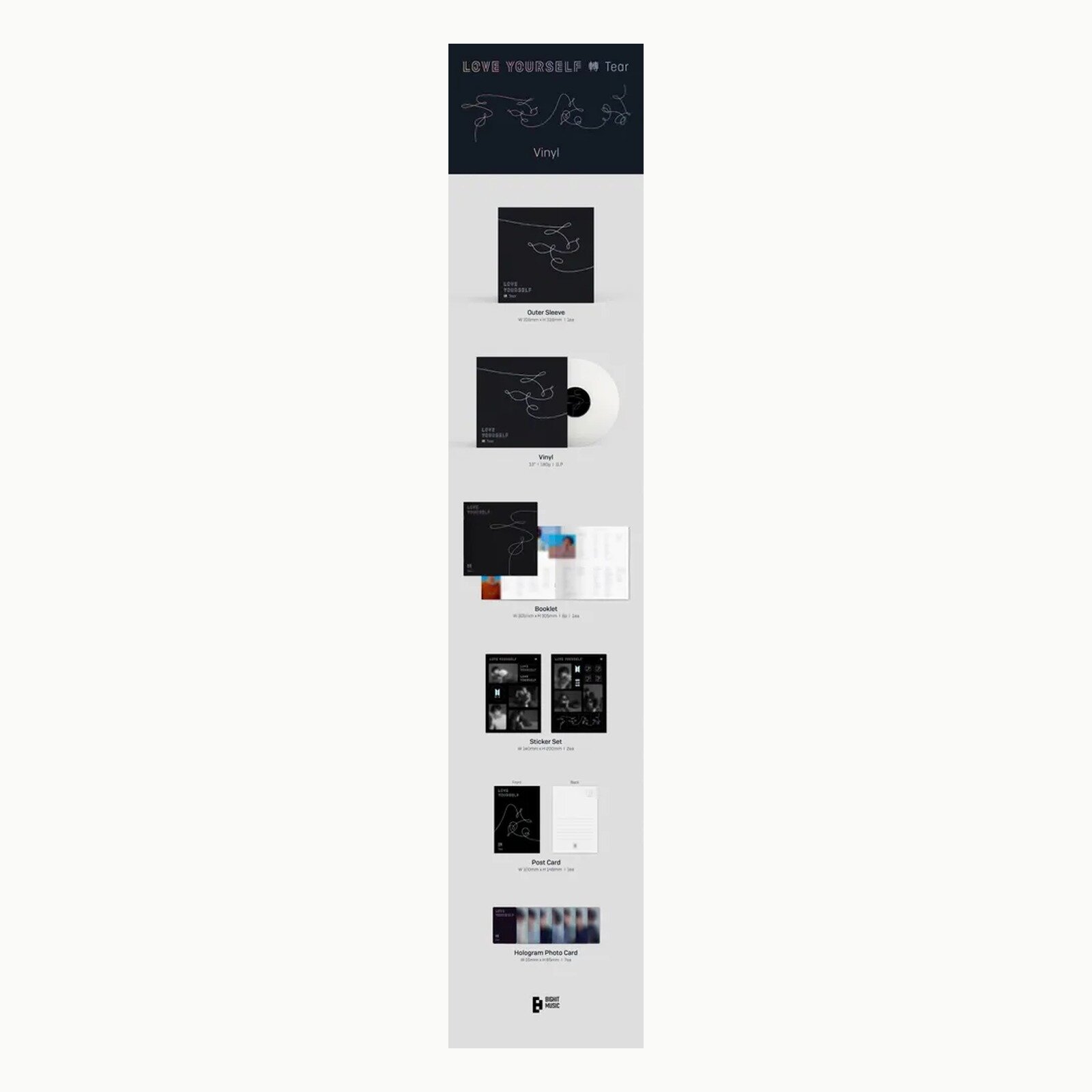 Музыкальный диск BTS - Love Yourself: Tear (Корея, CD + Box Set + Фотокарты) — фото 1