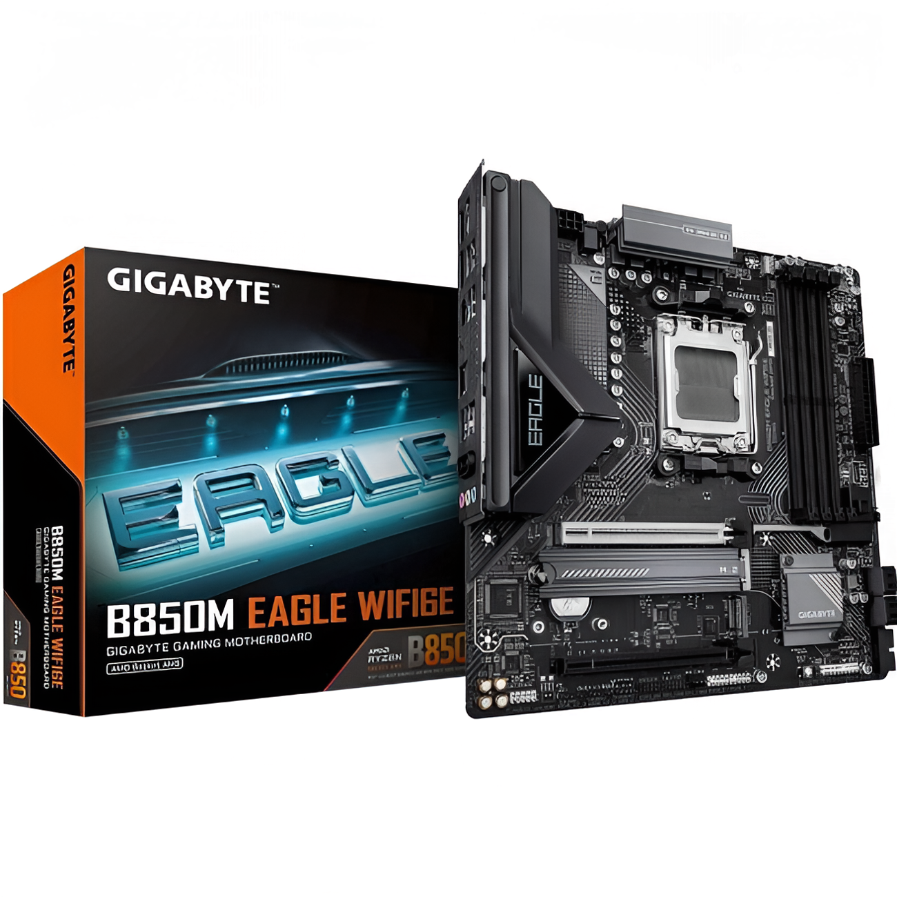 Материнская плата GIGABYTE B850M EAGLE WIFI6E (AM5/AMD B850/4xDDR5/2xPCI-Ex16/2xM.2/SB7.1/Wi-Fi/BT/GLAN/DP/HDMI/mATX)