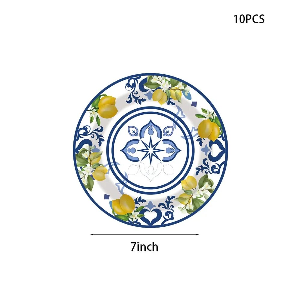 Одноразовая посуда Dolce Vita Сицилийский Лимон Бумажная 7in Plates-10PCS