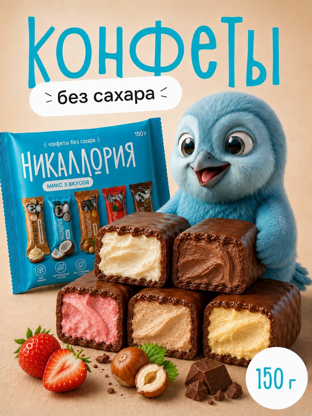 Конфеты без сахара шоколадные ассорти