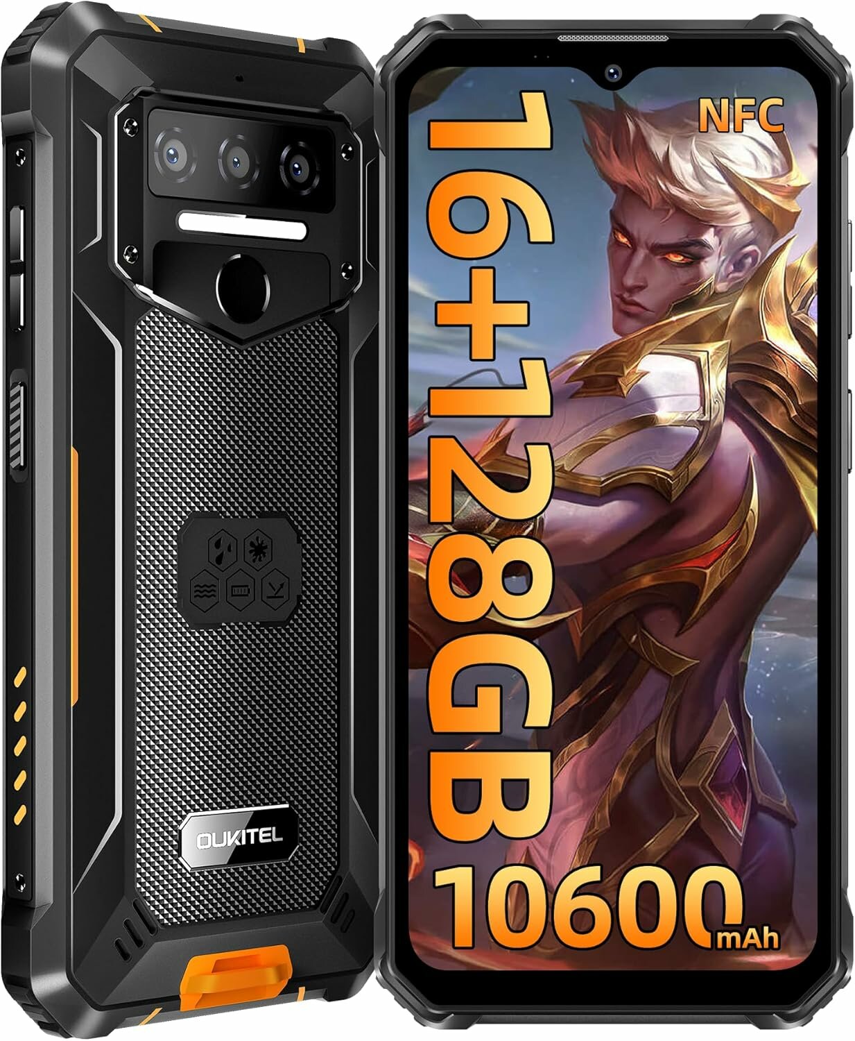 Защищенный телефон OUKITEL WP23 Plus, 10600 мАч, 4 ГБ ОЗУ, 128 ГБ ПЗУ, 6,52-дюймовый дисплей.