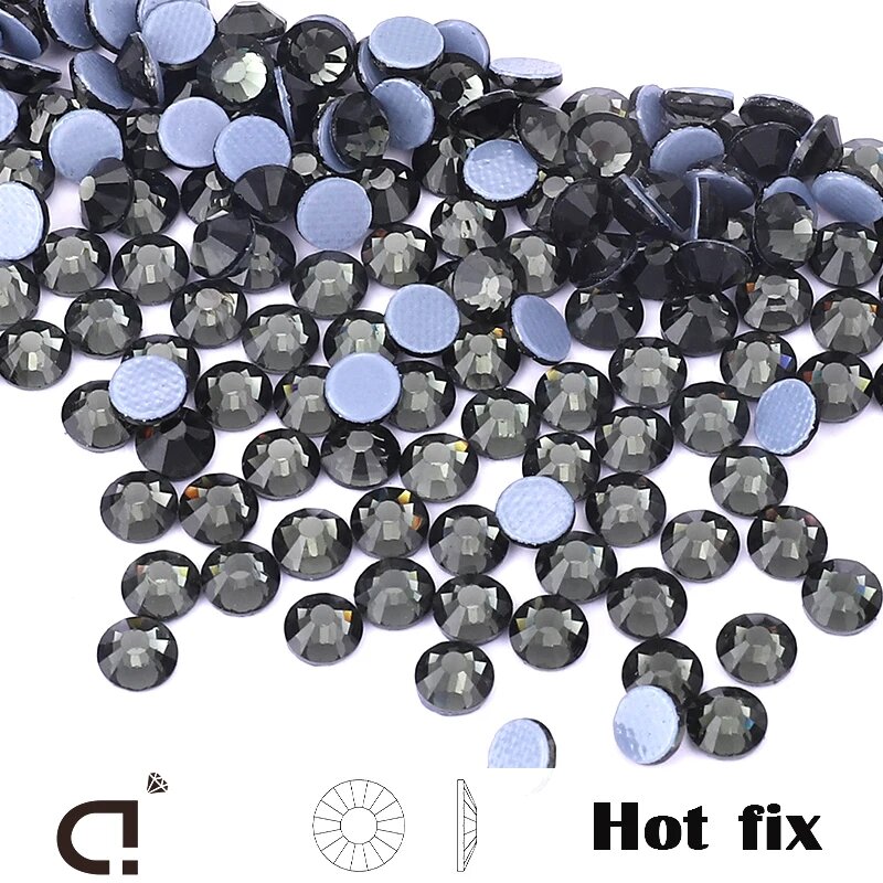 DUCRYSTAL Стразы горячей фиксации SS6-SS30 SS10-1440pcs, Серый, Gary