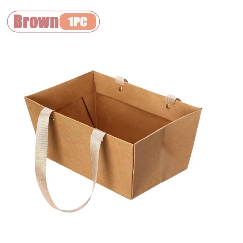 Складные крафт-корзины для цветов 6 шт. Brown-1PC, 25X17X11cm