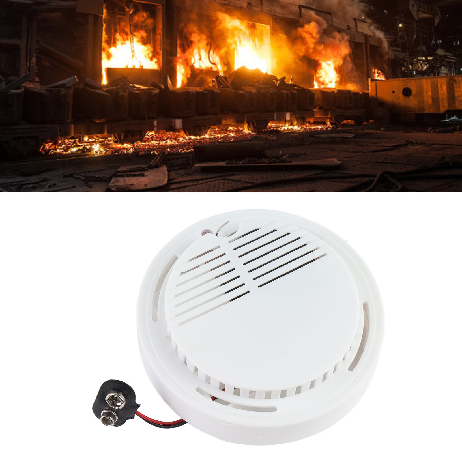 Smoke Sensor, Detector Battery Powered 80db for Fire Prevention — фото 1