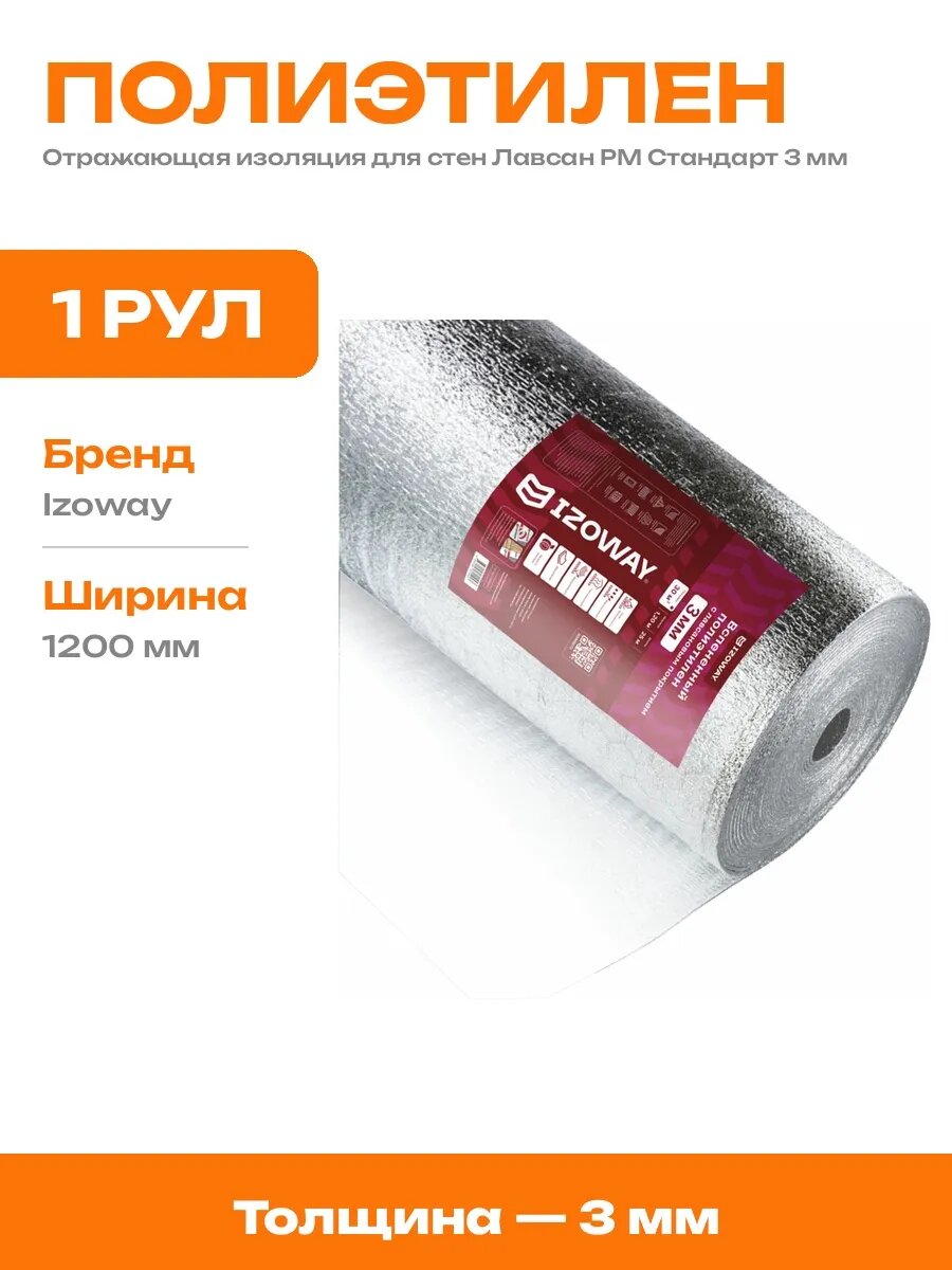 Теплоизоляция 3 мм вспененный полиэтилен отражающая стен