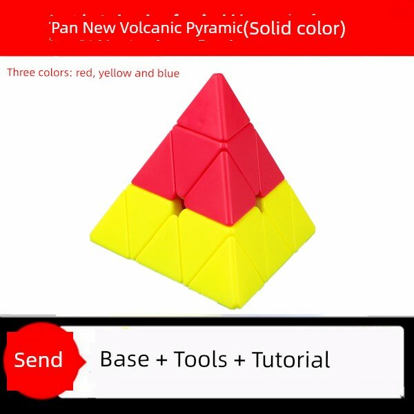 Кубик Рубика QiYi Volcano Pyramid с 3 цветами красный, желтый, синий компактная игрушка для детей