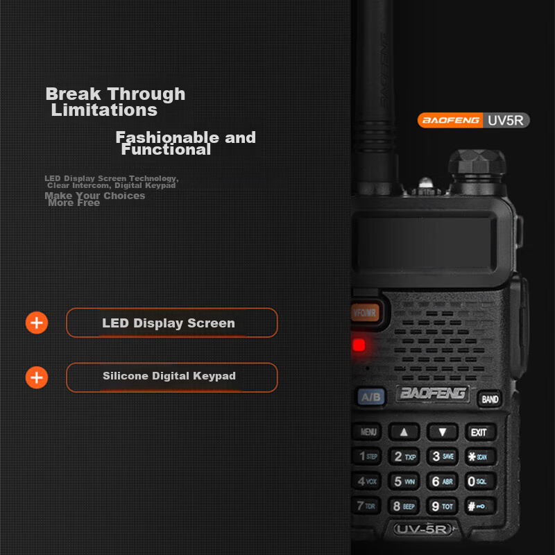 BAOFENG UV-5R Обновленная модель двухдиапазонная рация для открытого воздуха коммерческого и бытового использования с