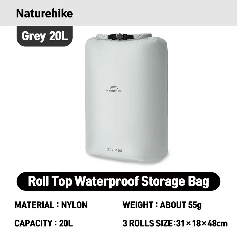 Naturehike сумка водонепроницаемая 20L Grey