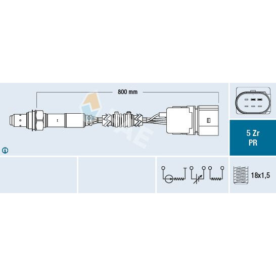 Датчик кислородный лямбда зонд для автомобиля, FAE 75043 (1 шт.)