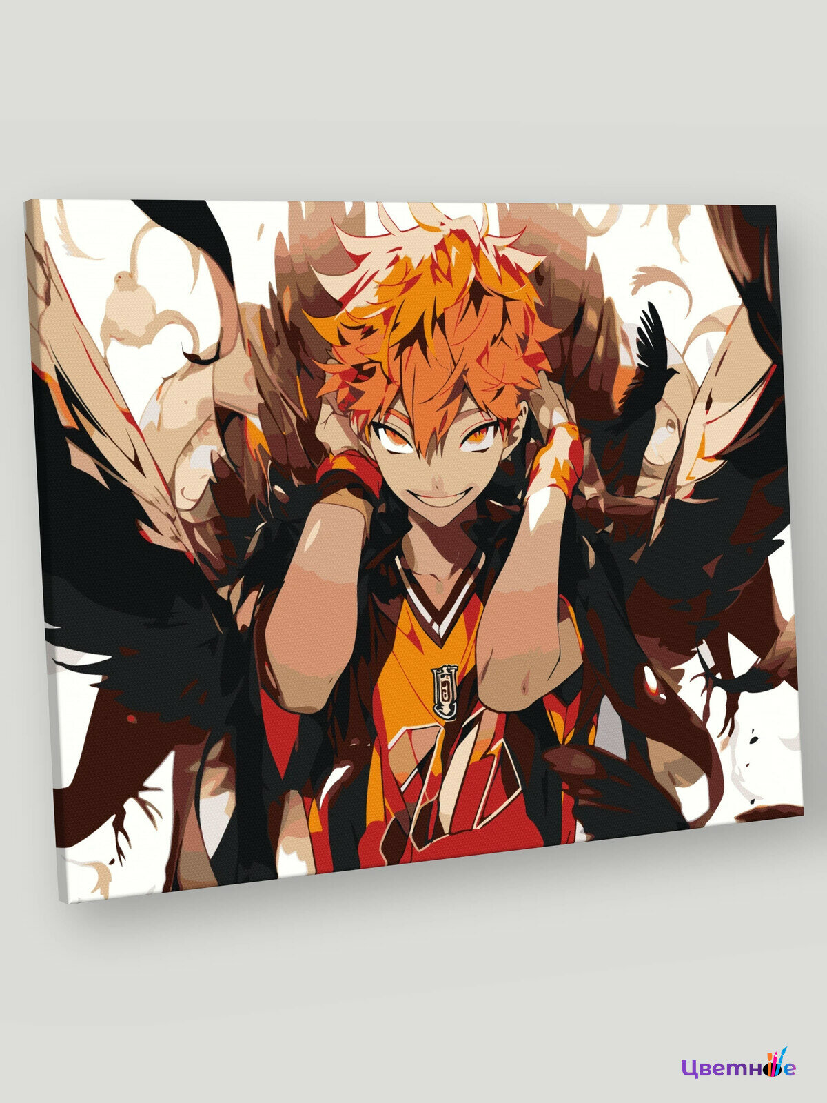 Картина по номерам на холсте с подрамником "Аниме Волейбол Haikyu: Шоё Хината", Раскраска 40x50 см, Haikyu Аниме