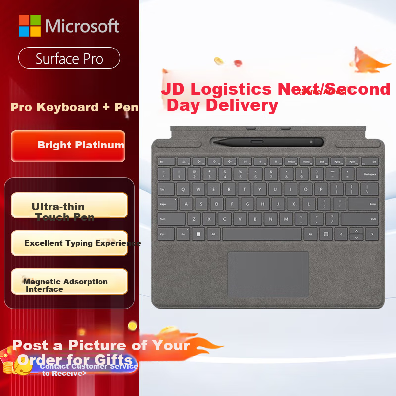 Клавиатура Microsoft Surface Pro Professional Platinum с ультратонким стилусом 2 для планшетов Pro 10/9/8/11/X 13