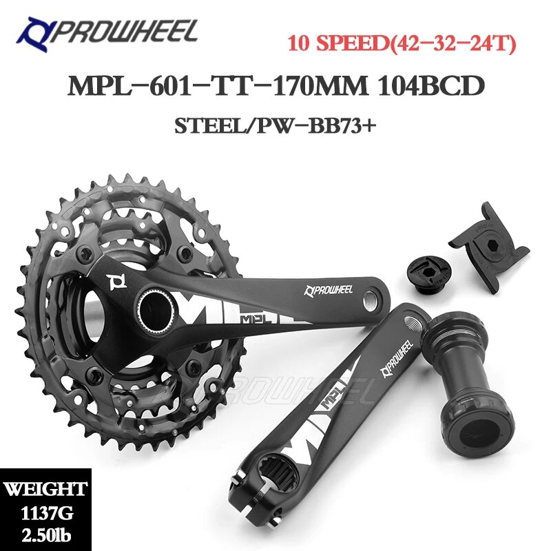 PROWHEEL Шатун для горного велосипеда 170 мм Черный, MPL-601-TT BB