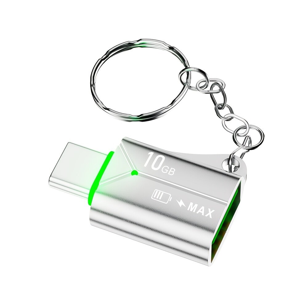 USB 3.2 Gen2 OTG-адаптер Type-C (M) - USB-A (F), 10 Гбит/с, алюминиевый корпус, светодиодный индикатор, брелок, быстрая зарядка, серебристый