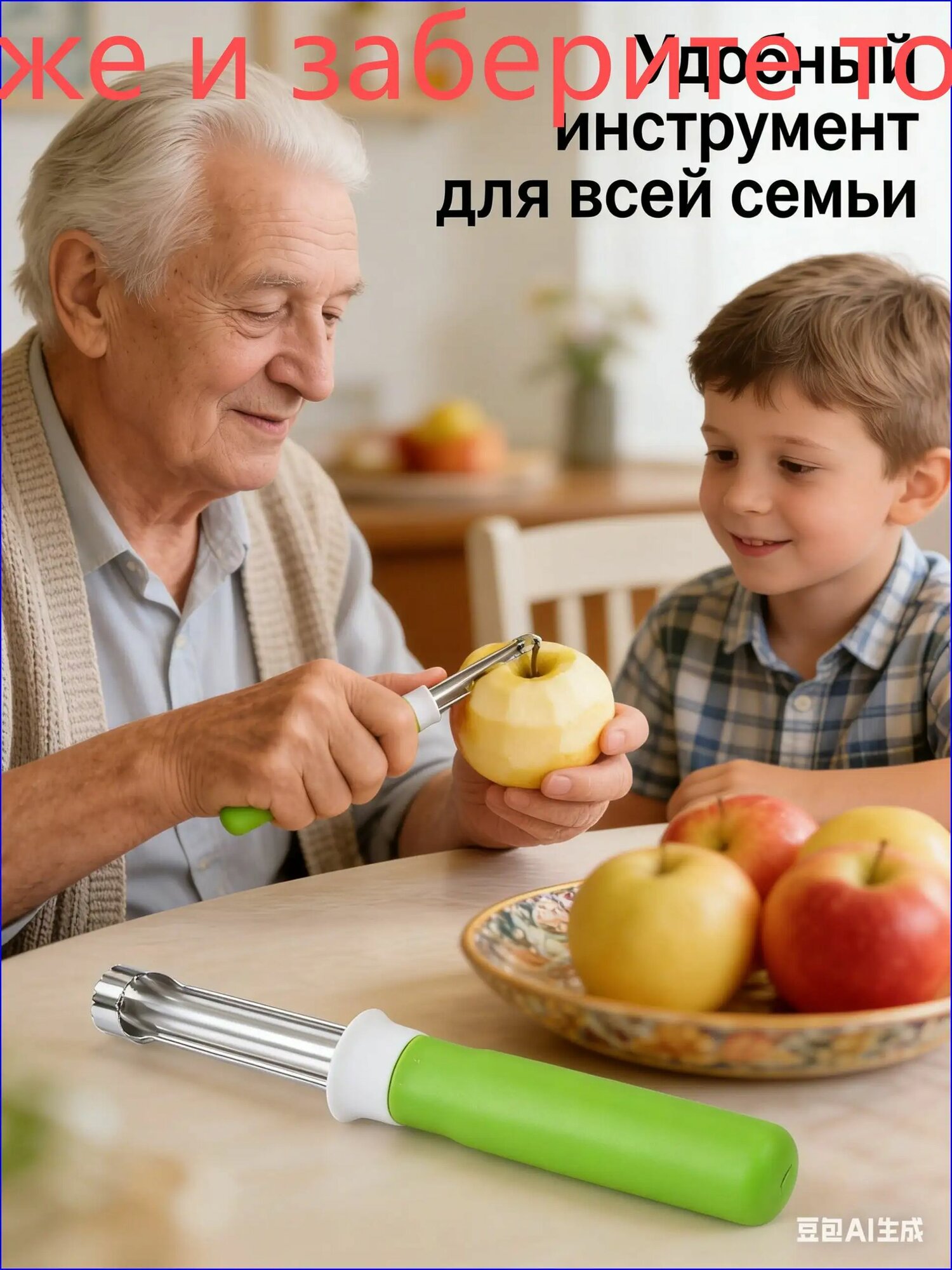 Нож для удаления сердцевины яблок