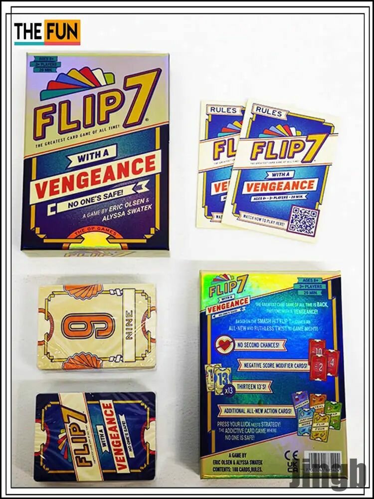 Настольная Карточная Игра Настольная Flip 7 WITH A VENGEANCE Board Game Игра (Карточная) Новая Версия Игры