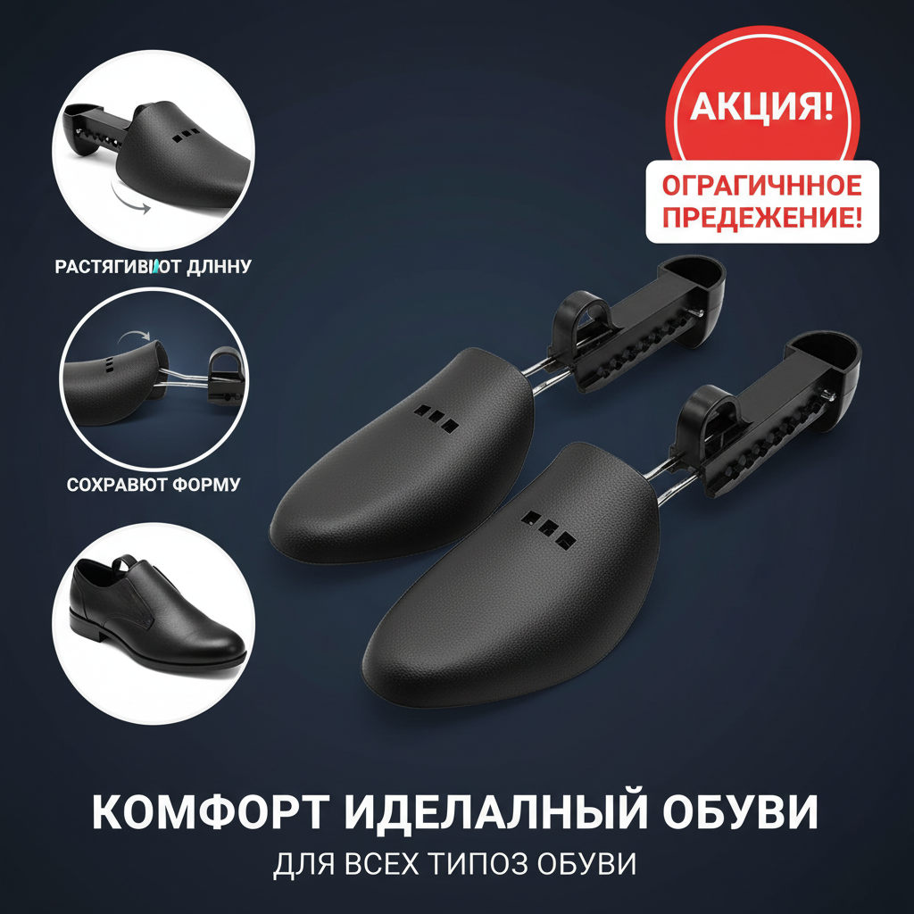 Колодки для сапог высокие с ручкой из натурального бука