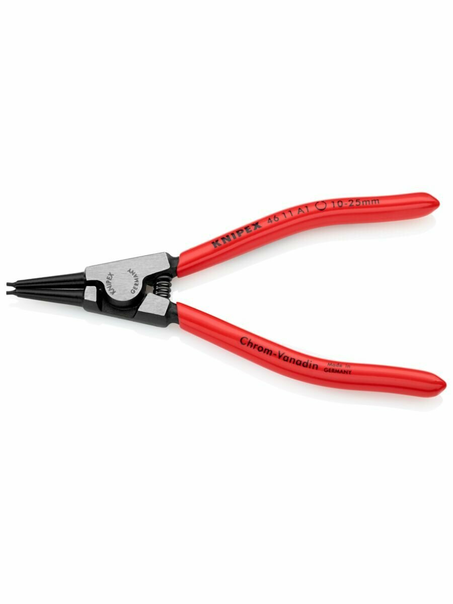 Щипцы для внешних стопорных колец Knipex, прямые губки, 10-25 мм, длина 140 мм, фосфатированные, KN-4611A1