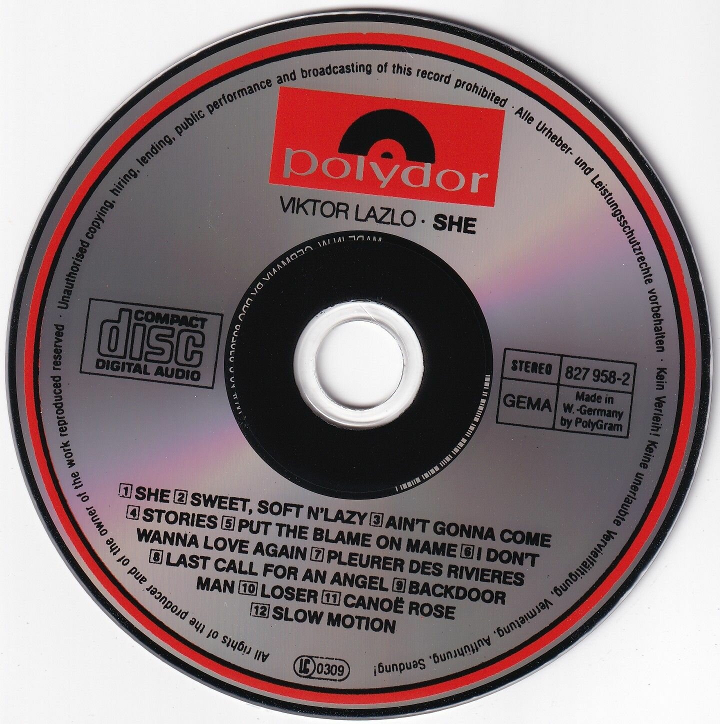 Viktor Lazlo - She, 1985, 4-page, CD-Аудио — фото 1