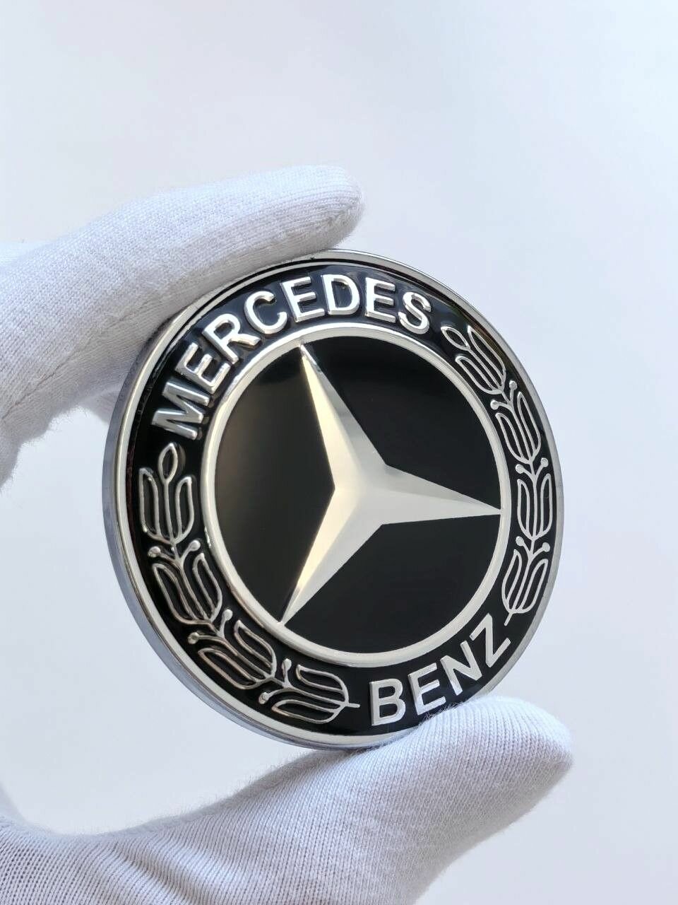 Эмблема Mercedes на капот 57 мм, шильдик Мерседес, логотип на автомобиль