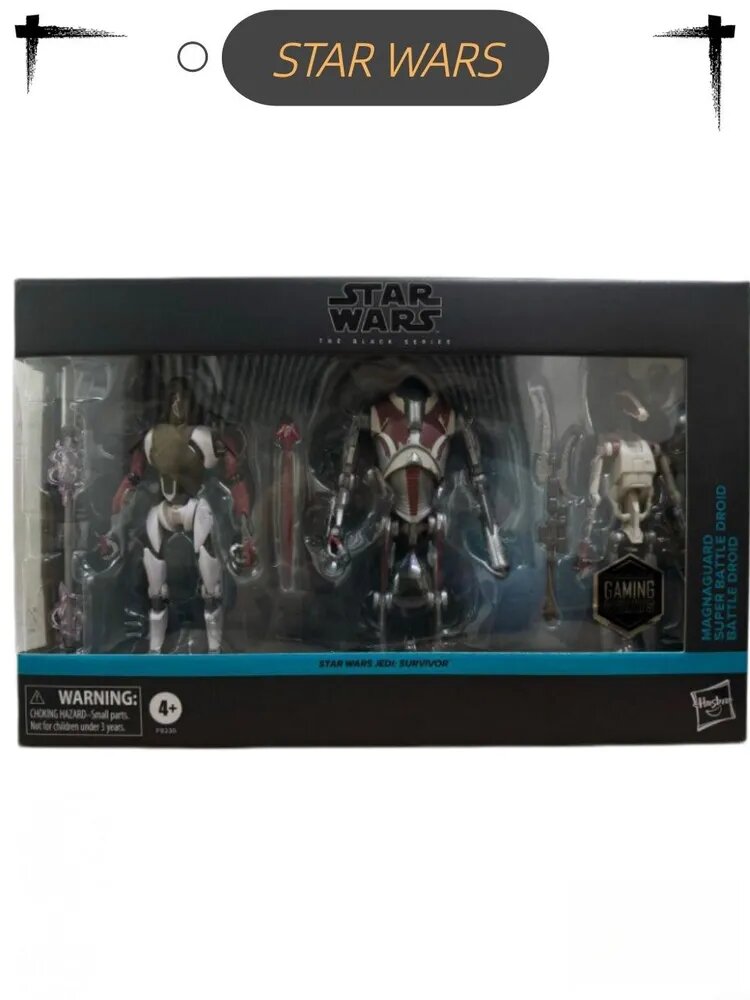 Экшн-кукла HASBRO STAR WARS BLACK SERIES JEDI SURVIVOR MAGNAGUARD, SUPER BATTLE DROID, BATTLE DROID 3 PACK