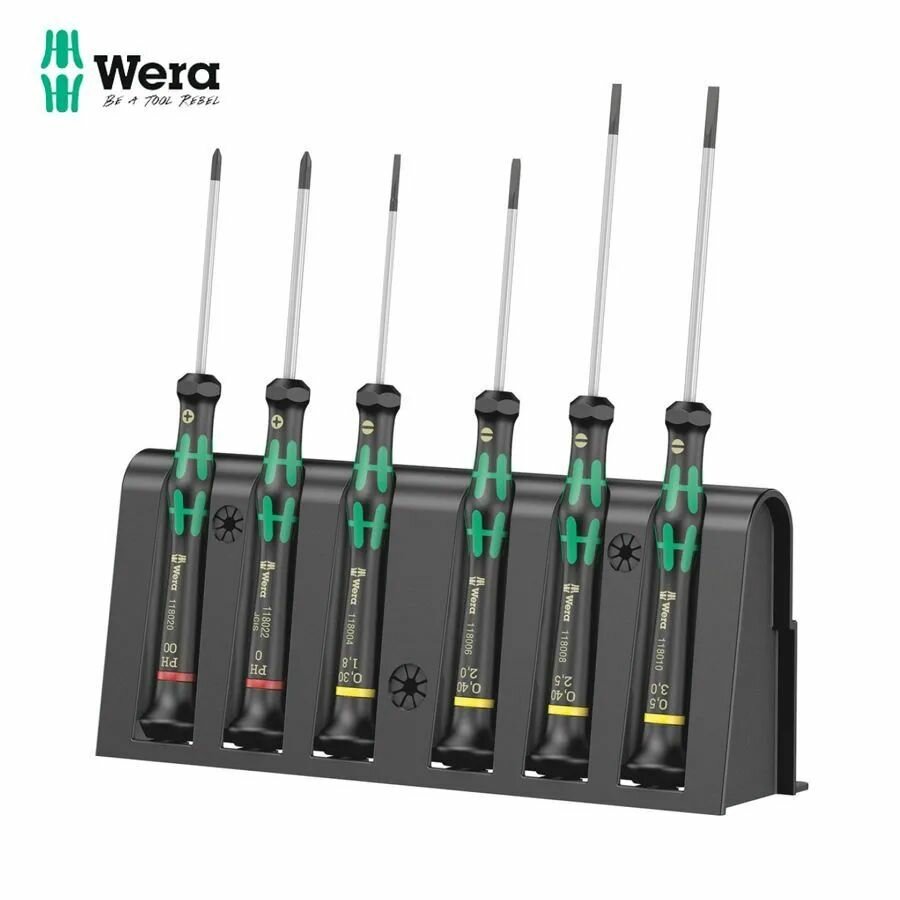 WERA 05118150001 Набор прецизионных отверток для электриков, оптиков, ювелиров или монтажников IT-оборудования,6 штук,2035/6 A