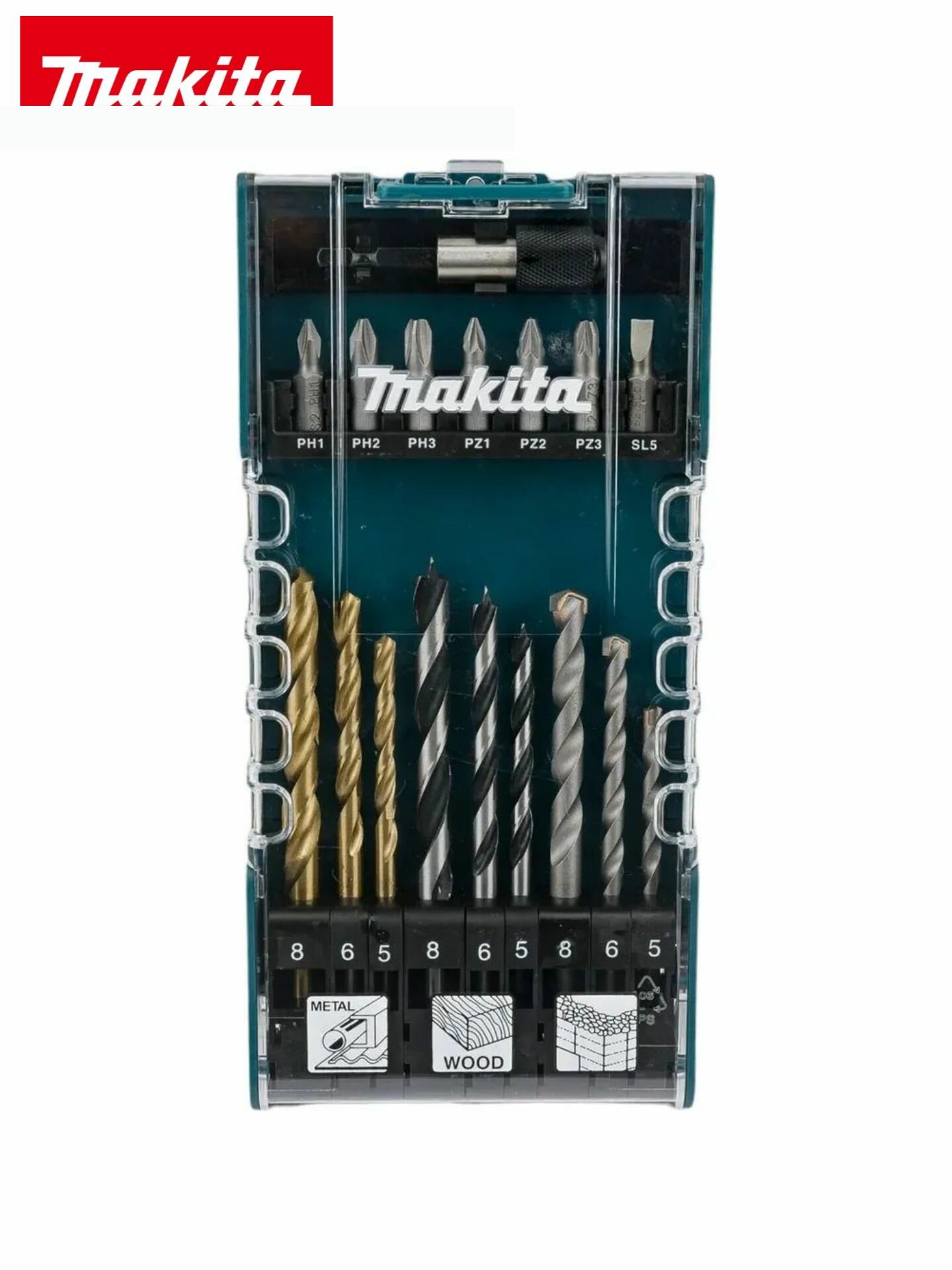 Набор сверл и бит Makita 17 шт, D-74887