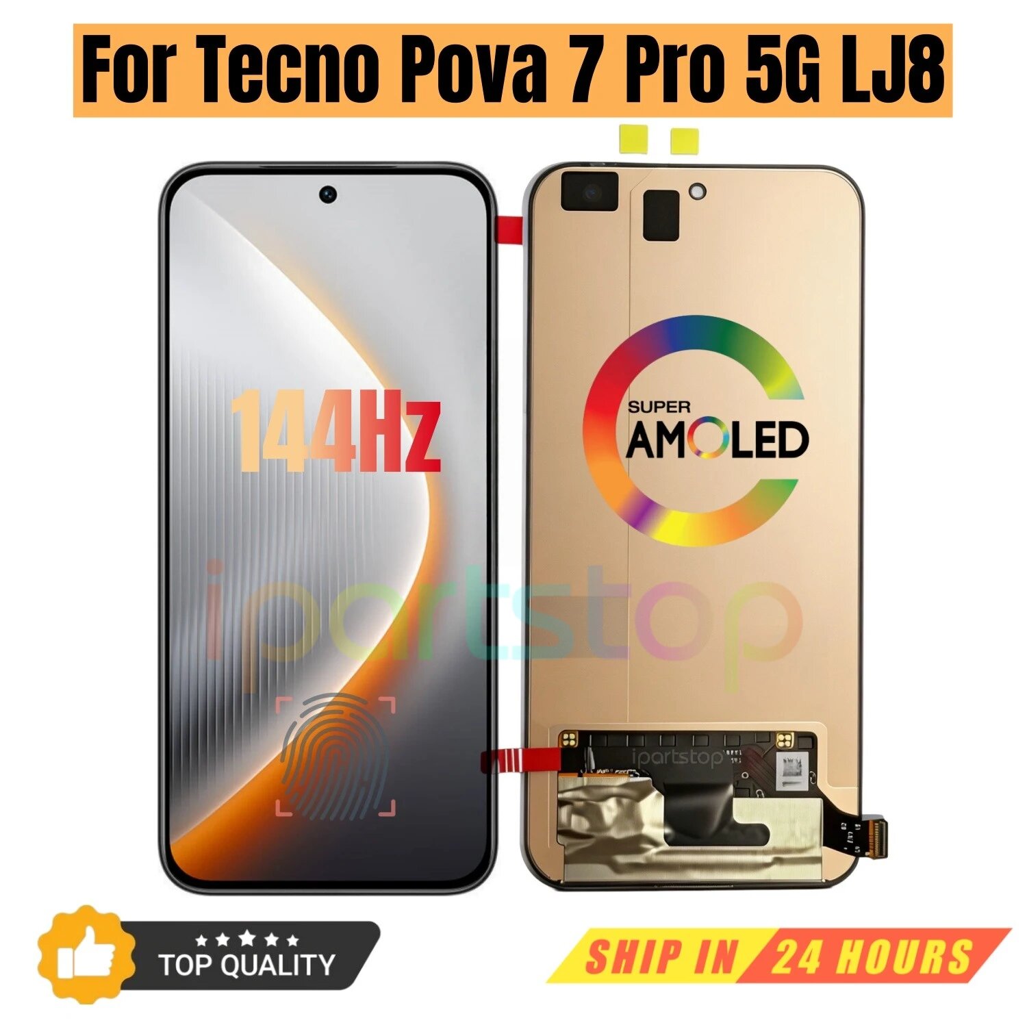 Новый дисплей iParts для Tecno Pova 7 Pro 5G LJ8, 144 Гц, AMOLED, сенсорный экран в сборе, OEM, все функции