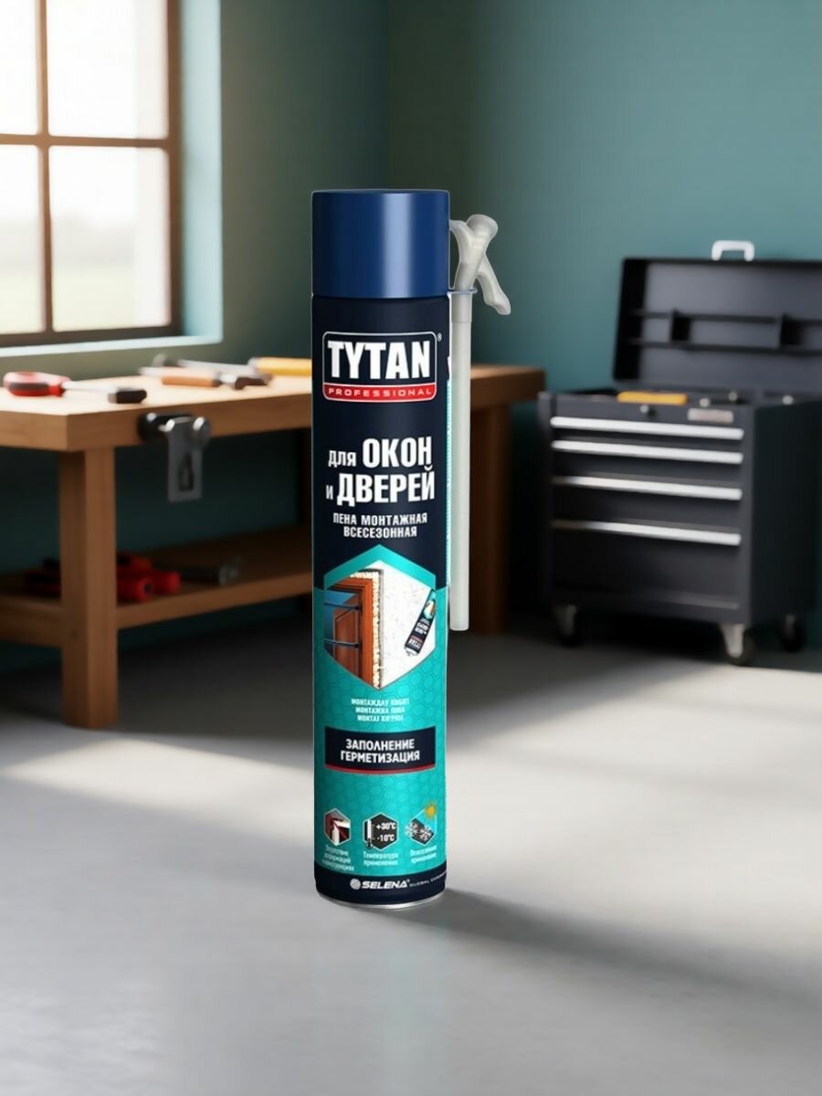 TYTAN Professional Для окон и дверей пена монтажная всесезонная 750 мл (с трубочкой)