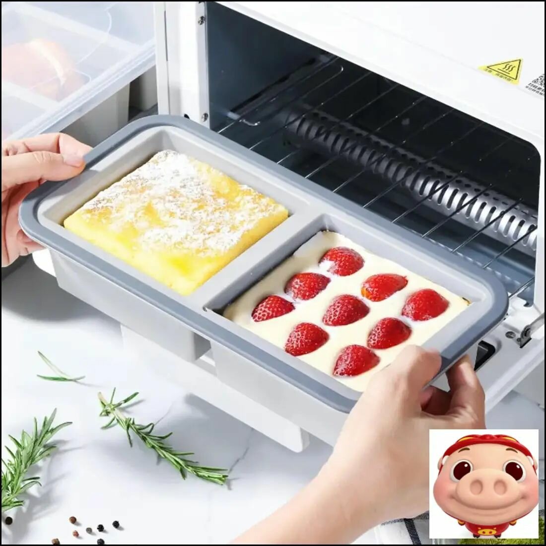 Форма для льда силиконовая серая, 1 шт, прямоугольные ячейки, для десертов и напитков — фото 1
