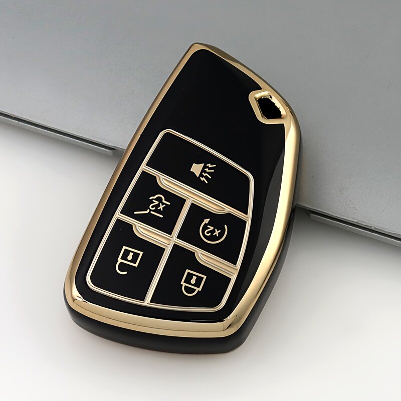 Чехол для ключа автомобиля из TPU, черный, для Buick, Vision, Suburban, Tahoe, Silverado 1500 LT