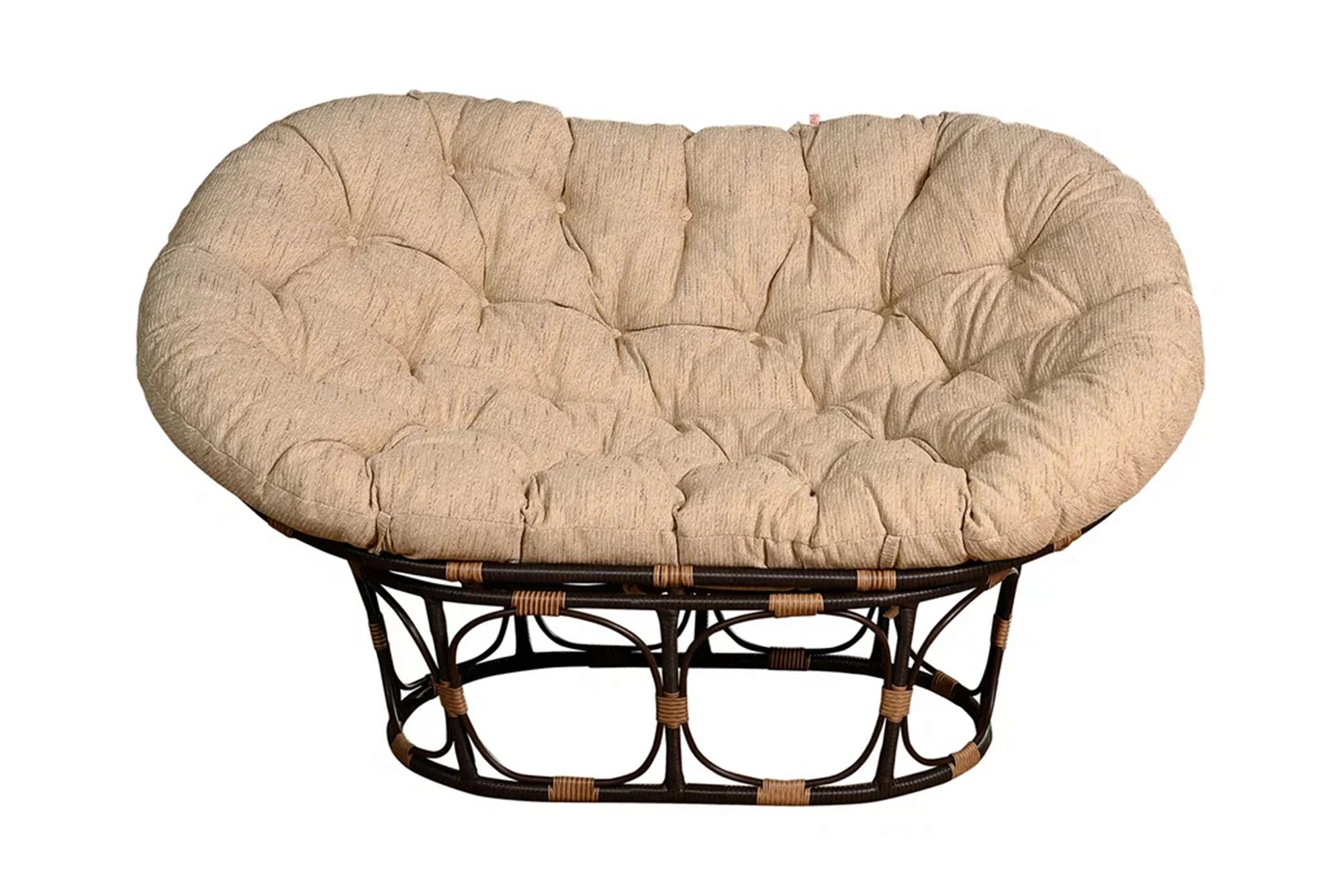 Диван для сада и террасы Нонтон Mamasan, 165x93x76.5 см, орех / бежевый