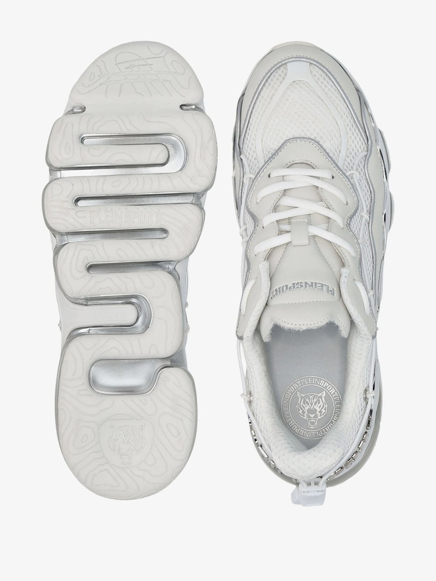 Кроссовки PLEIN SPORT Runner PS, размер 44, бежевый/белый — фото 1