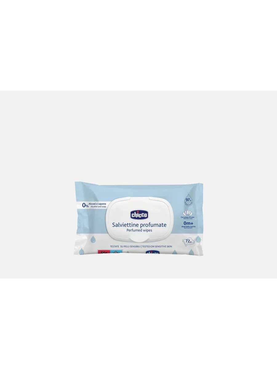 CHICCO perfumed wipes, 0+ Детские влажные салфетки 72 шт