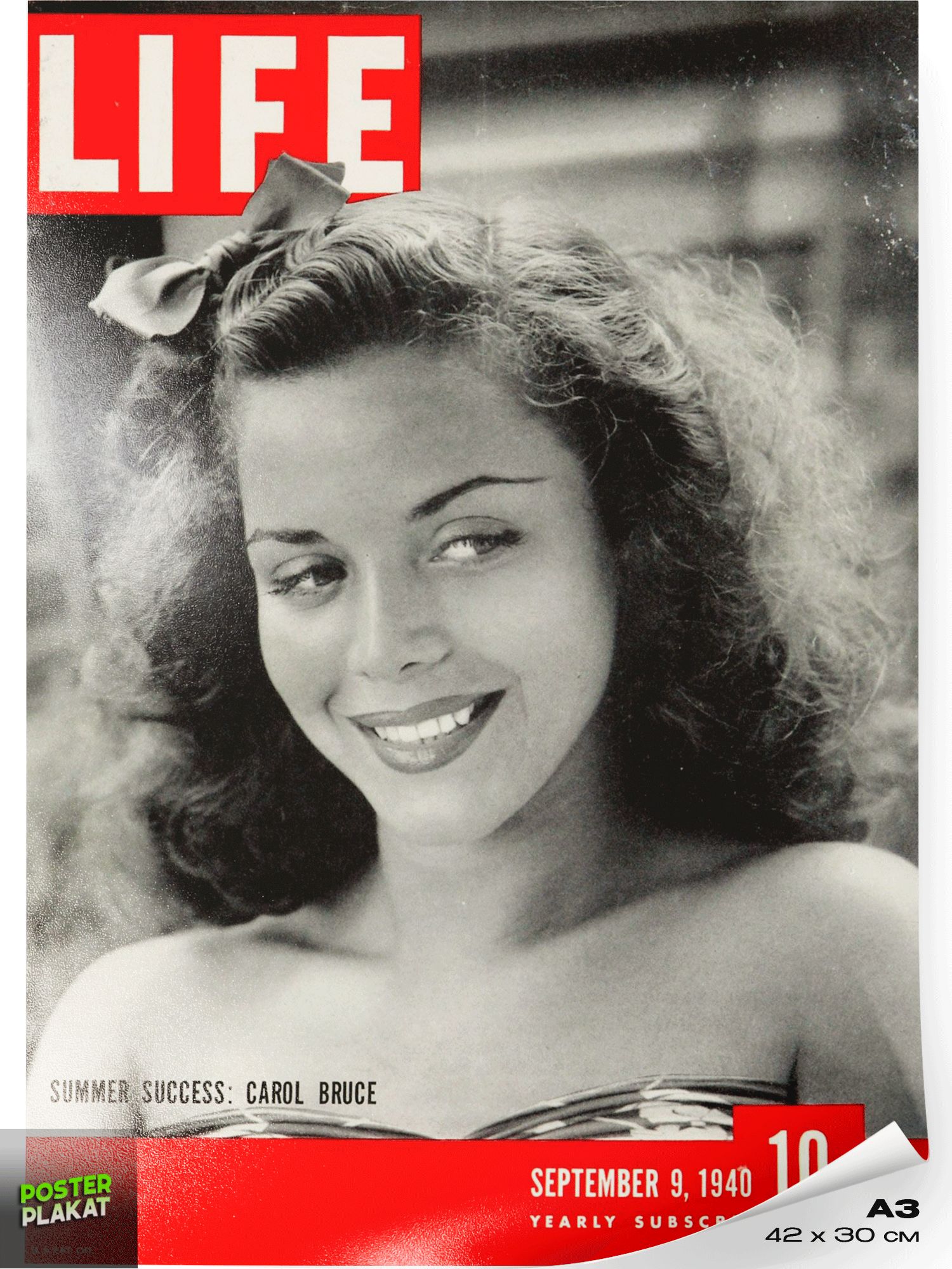 Постер LIFE, Кэрол Брюс (Carol Bruce), винтажный плакат на стену для интерьера, для дома и офиса, А3 (420х297 мм), ПП