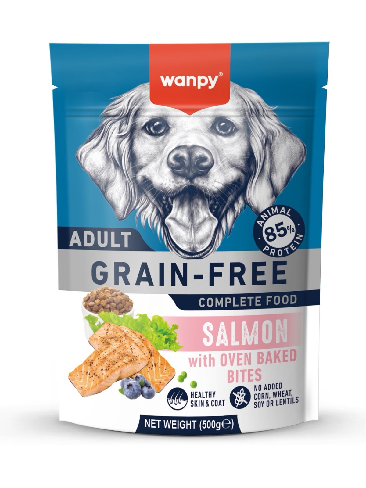 Сухой корм Wanpy Dog беззерновой с лососем для взрослых собак 500 г