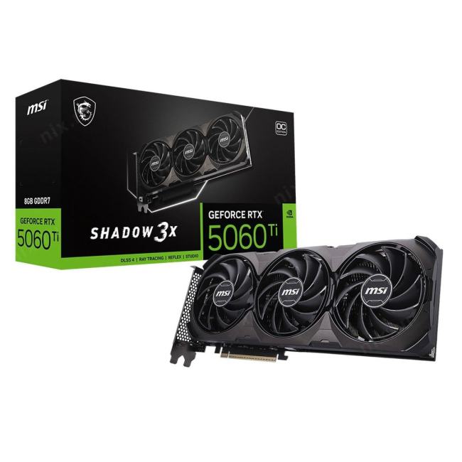 MSI RTX 5060 TI 8G SHADOW 3X OC CL (GeForce® RTX 5060 Ti) 8 Гб, GDDR7, 128 бит, PCI Express, 3xDP,1xHDMI