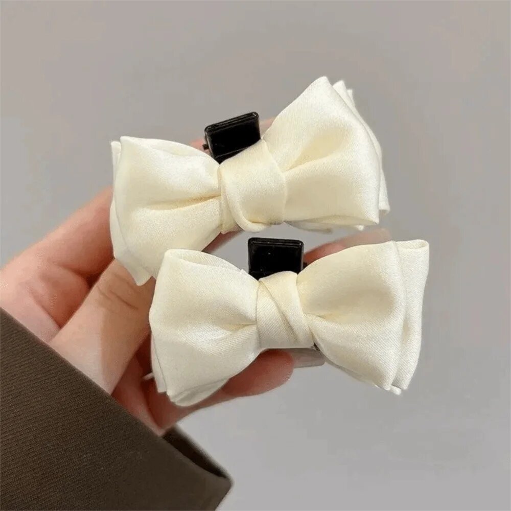 Сatin Hair Clips 2 pcs Белый, White