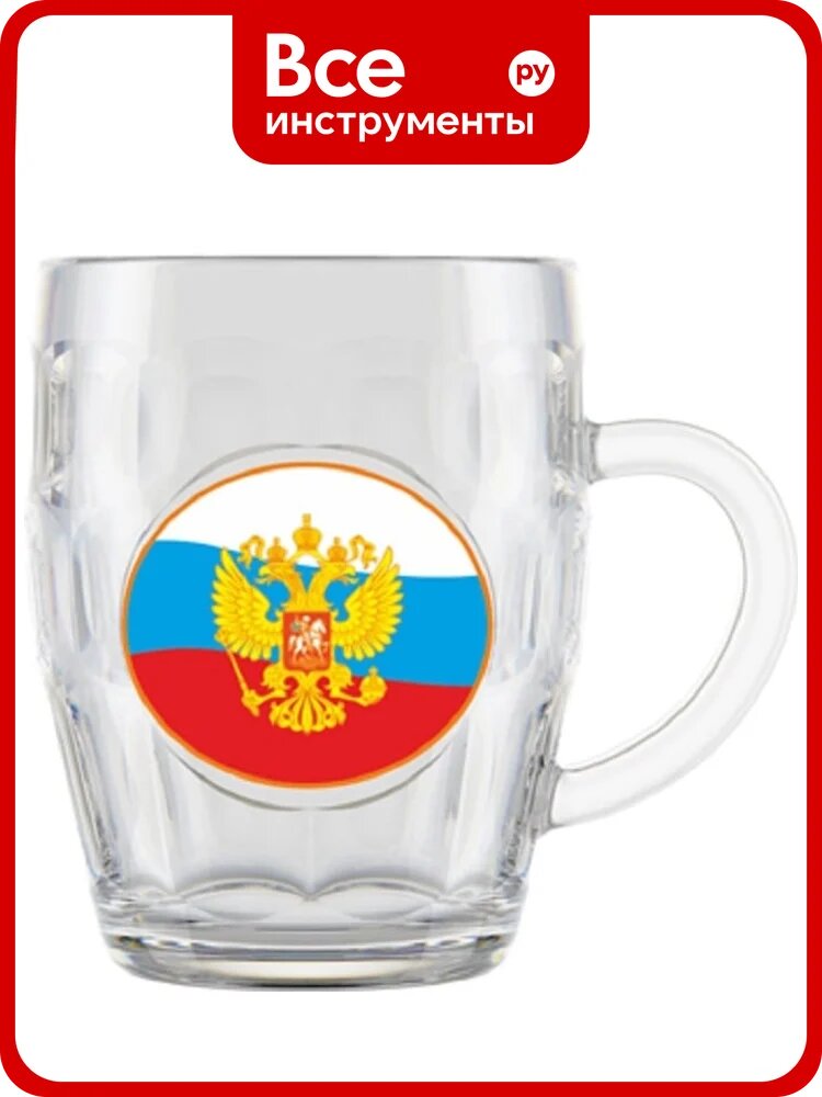 Кружка для пива декостек 1002/1-Д Герб на флаге, 500 мл, подарочная упаковка ТП6944