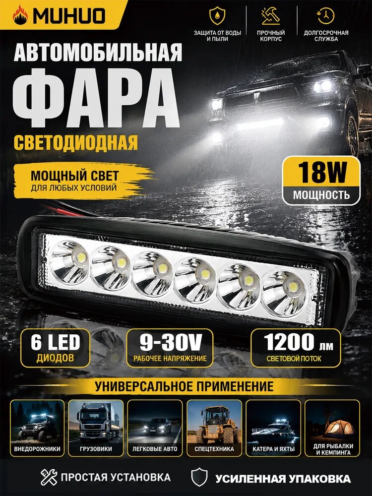 Фара автомобильная, 2 шт, арт. Светодиодная противотуманная фара